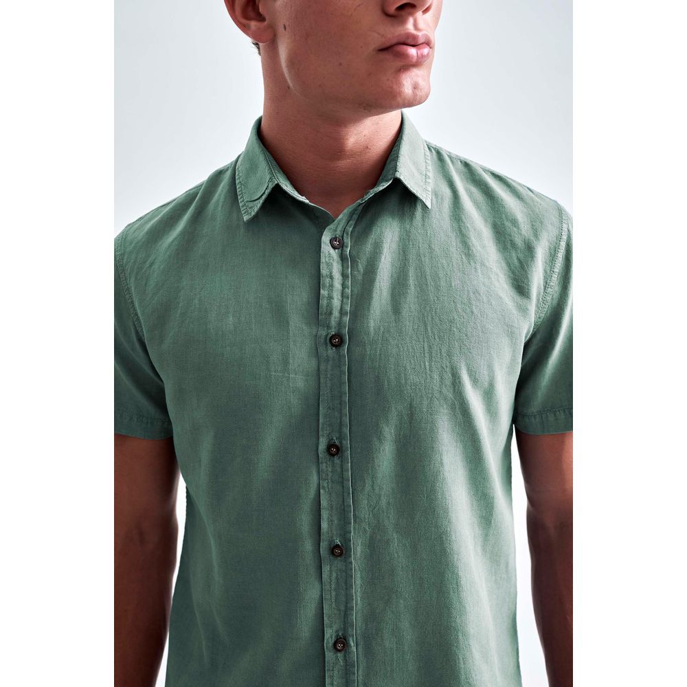 Camisa de Linho Belize II Manga Curta Verde Claro | Austral - austral